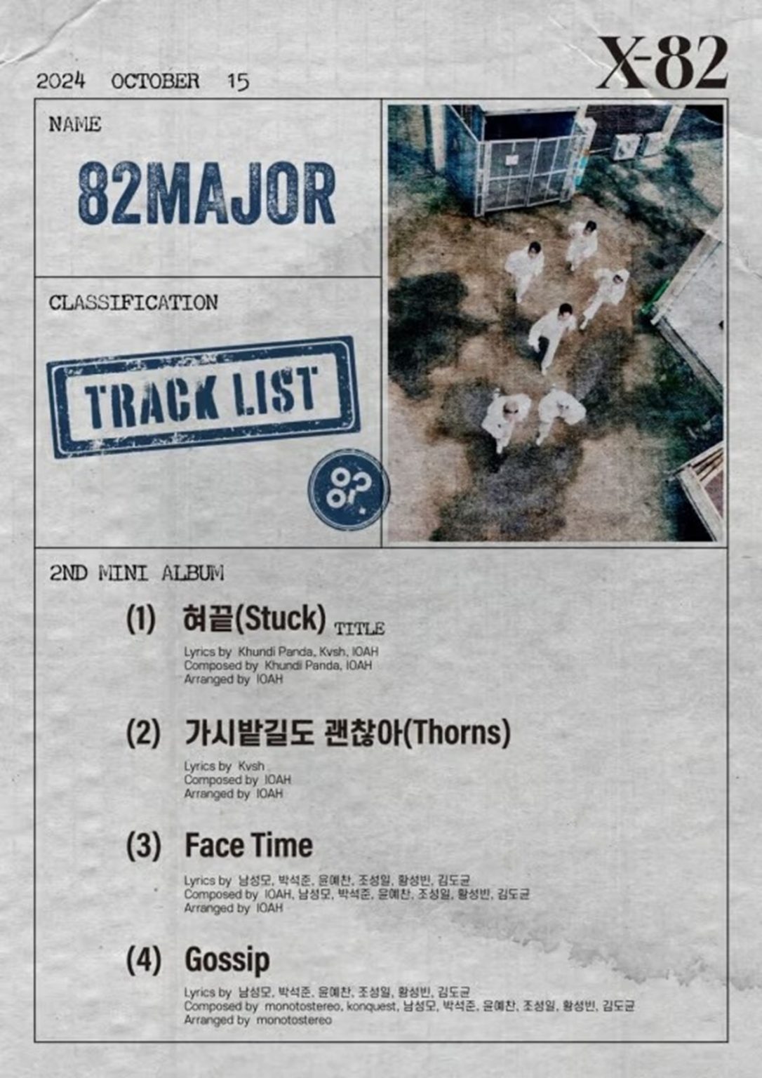 82MAJOR、ミニアルバム「X-82」トラックリスト公開…タイトル曲は「Stuck」 | KOREA WAVE