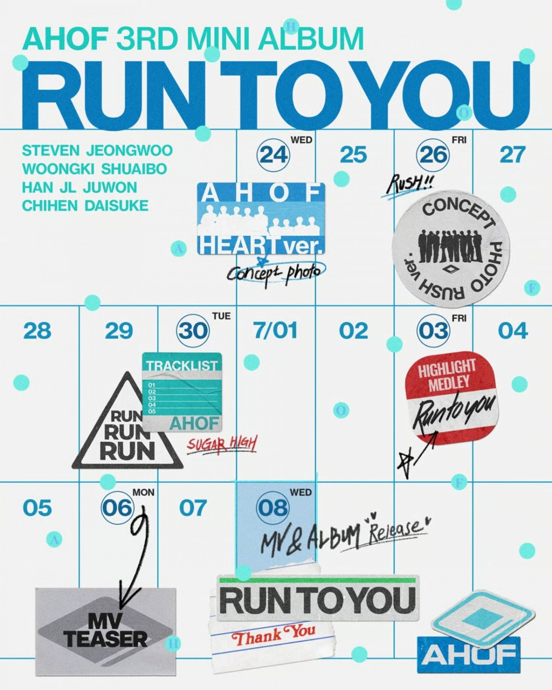 AHOF、3枚目ミニアルバム「RUN TO YOU」で本格始動 | KOREA WAVE